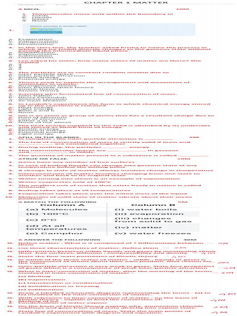 CHAPTER 1 MATTER | PDF