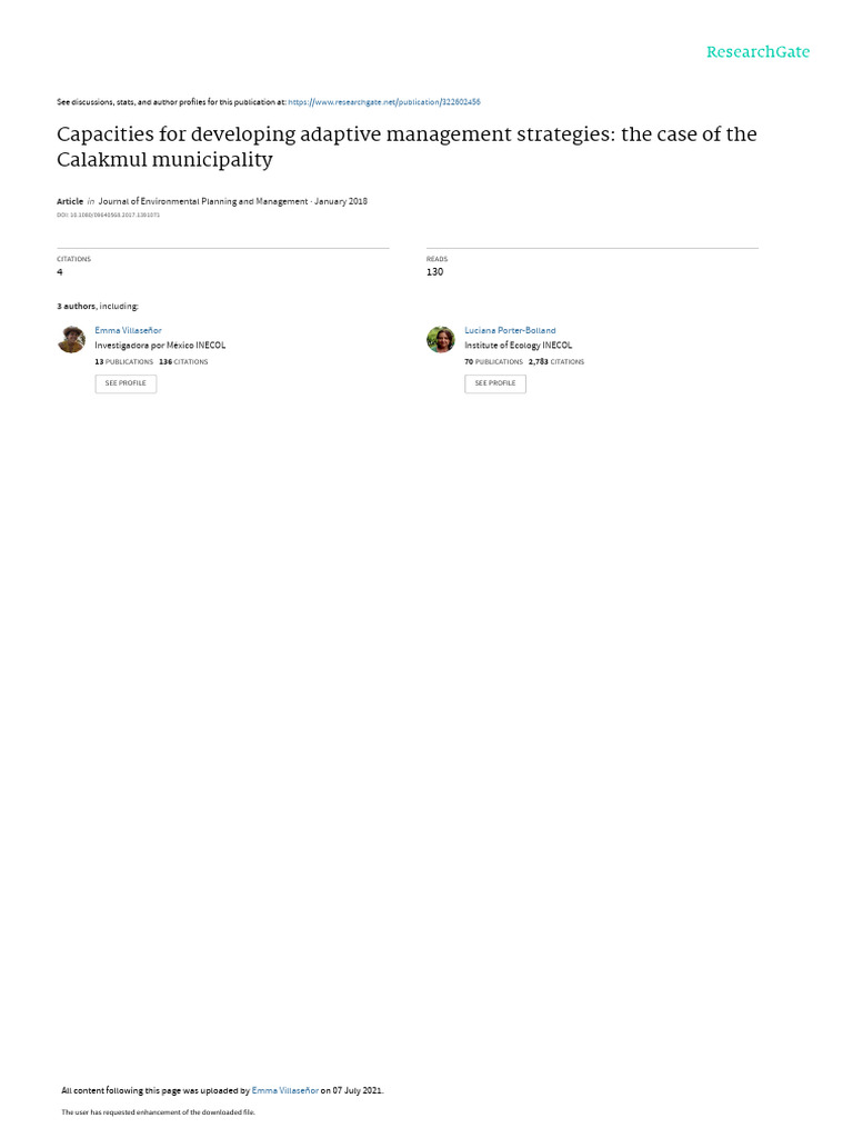 Calakmul Adaptive Management Strategies | PDF | Natural Resource ...