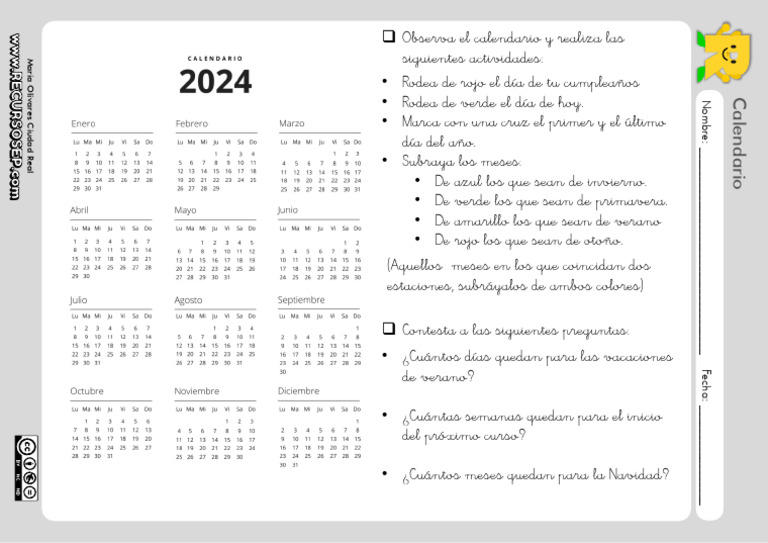 Actividades Interactivas de Calendario | PDF