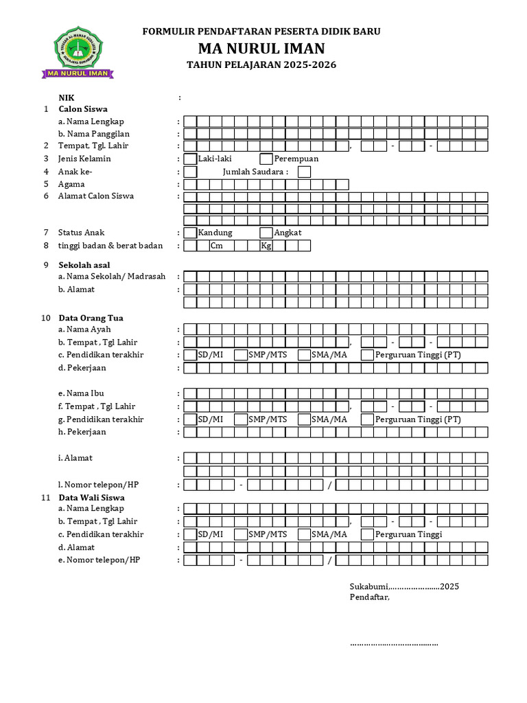 Formulir Pendaftaran | PDF