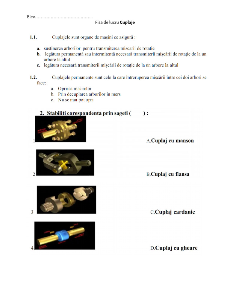 Recapitulare Cuplaje | PDF