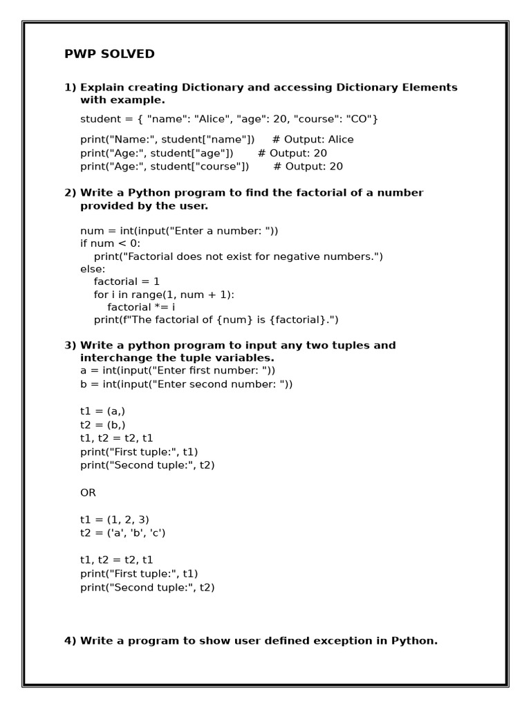 PWP SOLVED INTERNAL v2 | PDF | Letter Case | Inheritance (Object Oriented Programming)