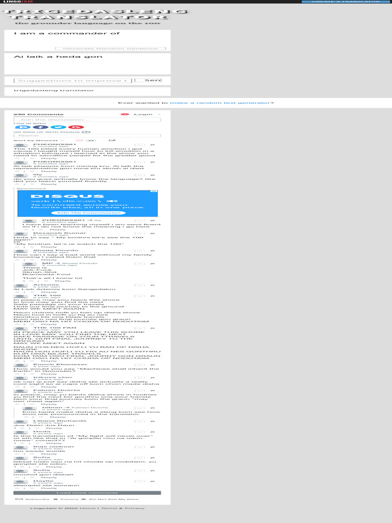 Trigedasleng Translator ― LingoJam | PDF | Cognition | Linguistics