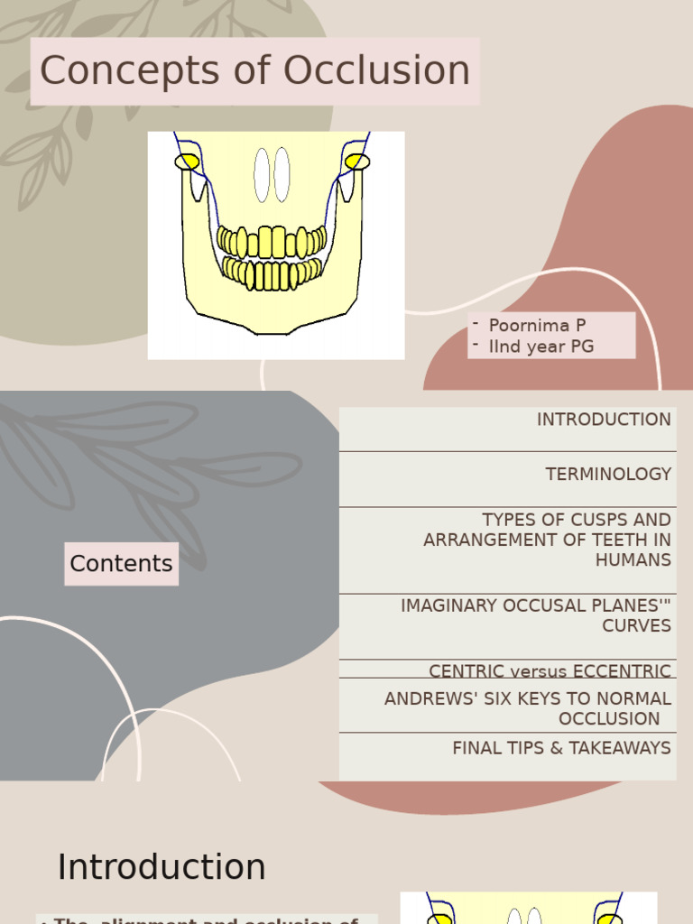 Concepts of Occlusion | PDF | Primate Anatomy | Dentistry
