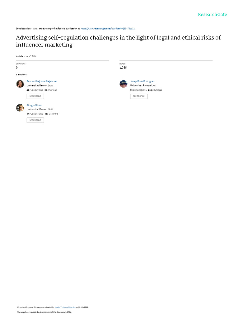 Research Paper 1 on Legal and Ethical Perspectives of Influencer ...