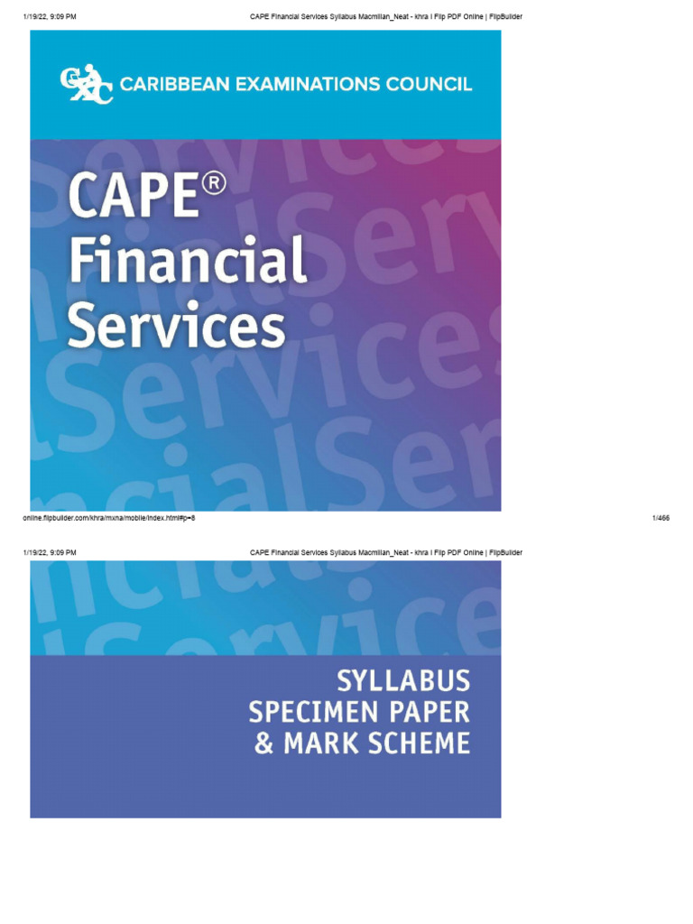 CXC Finanical Services CAPE SYLLABUS | PDF