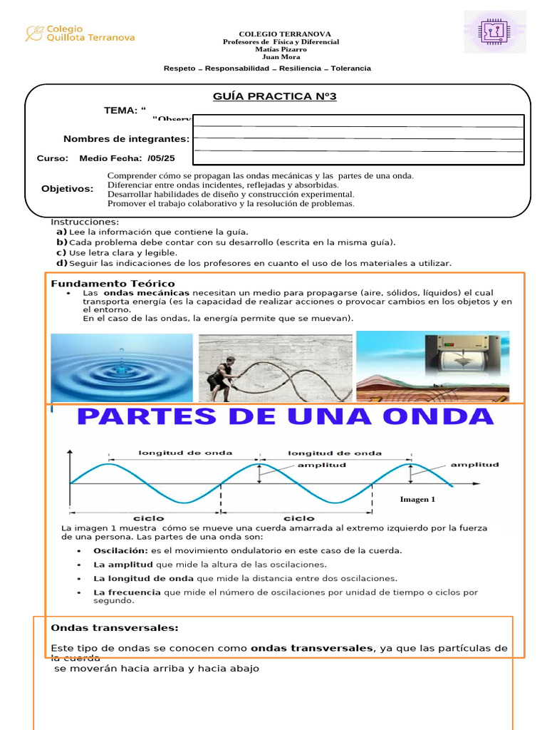 Guía Practica N°3 (Máquina de Ondas) | PDF | Olas | Oscilación