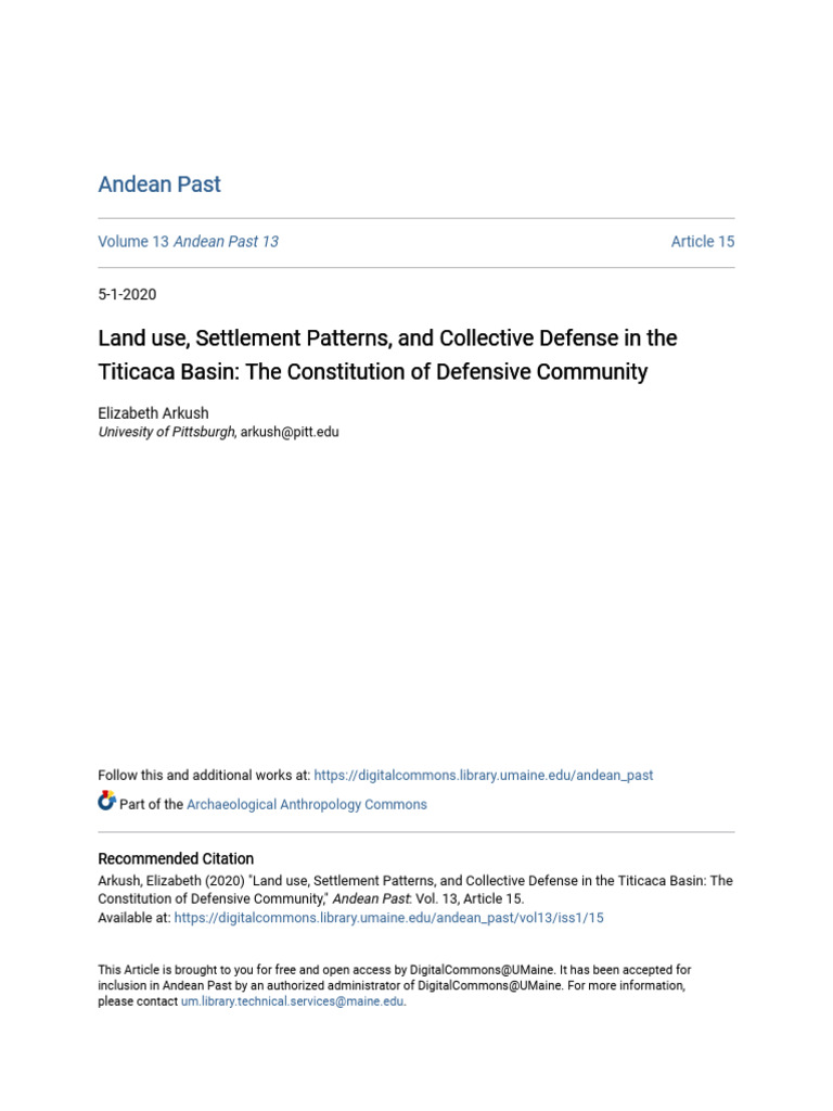 Land_use_Settlement_Patterns_and_Collect | PDF | Agriculture | Andes