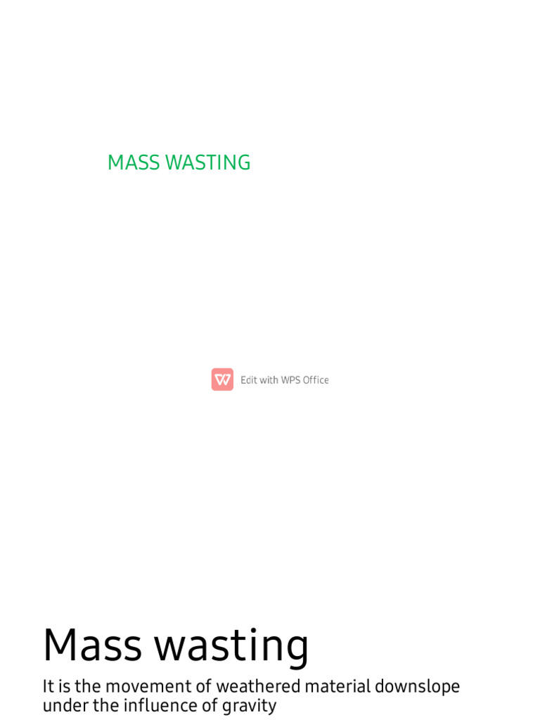 Mass Wasting | PDF | Landslide | Erosion
