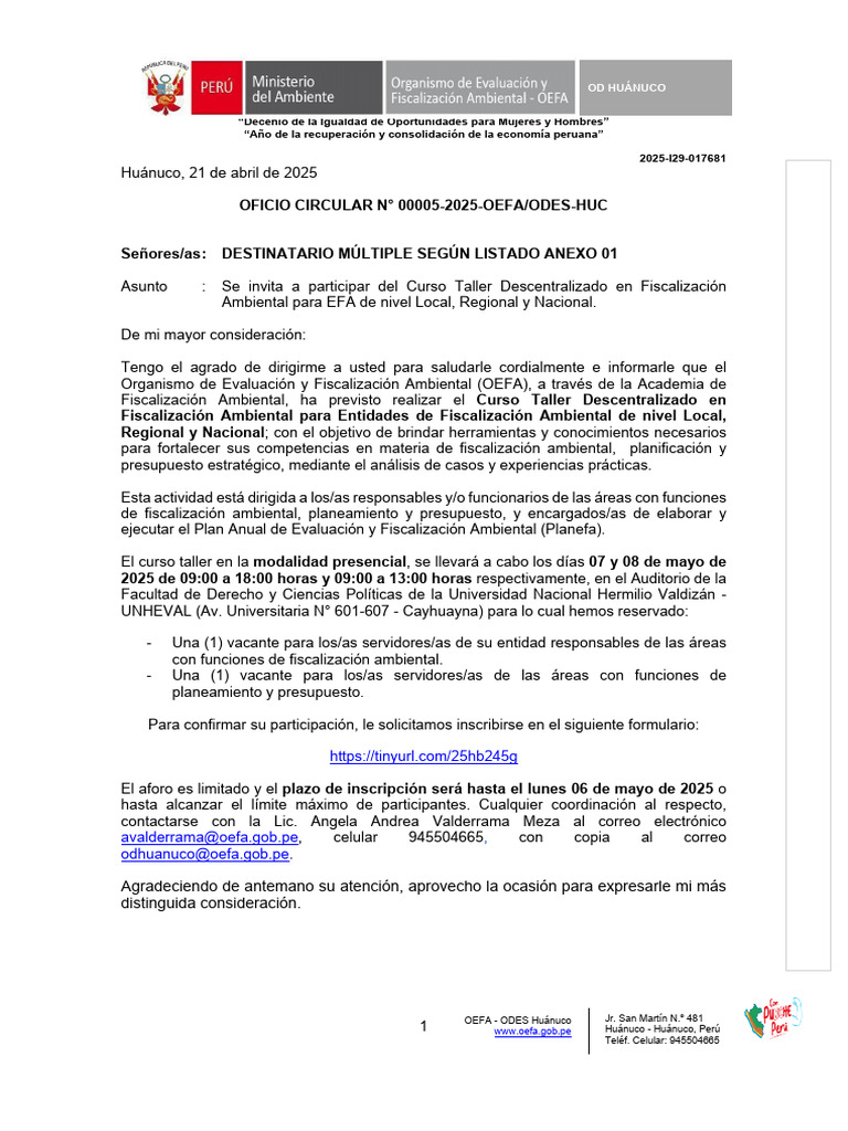 Oficio Circular 005-2025 | PDF | Presupuesto | Gobierno