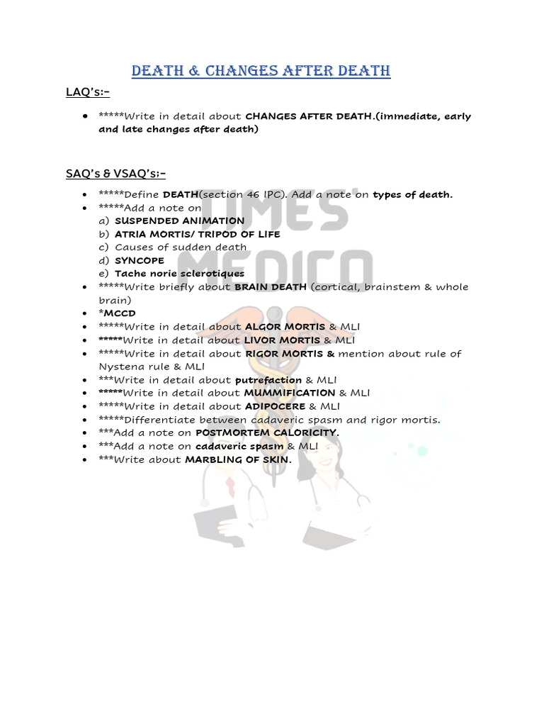 Death & Changes After Death 2 | PDF | Poison | Autopsy