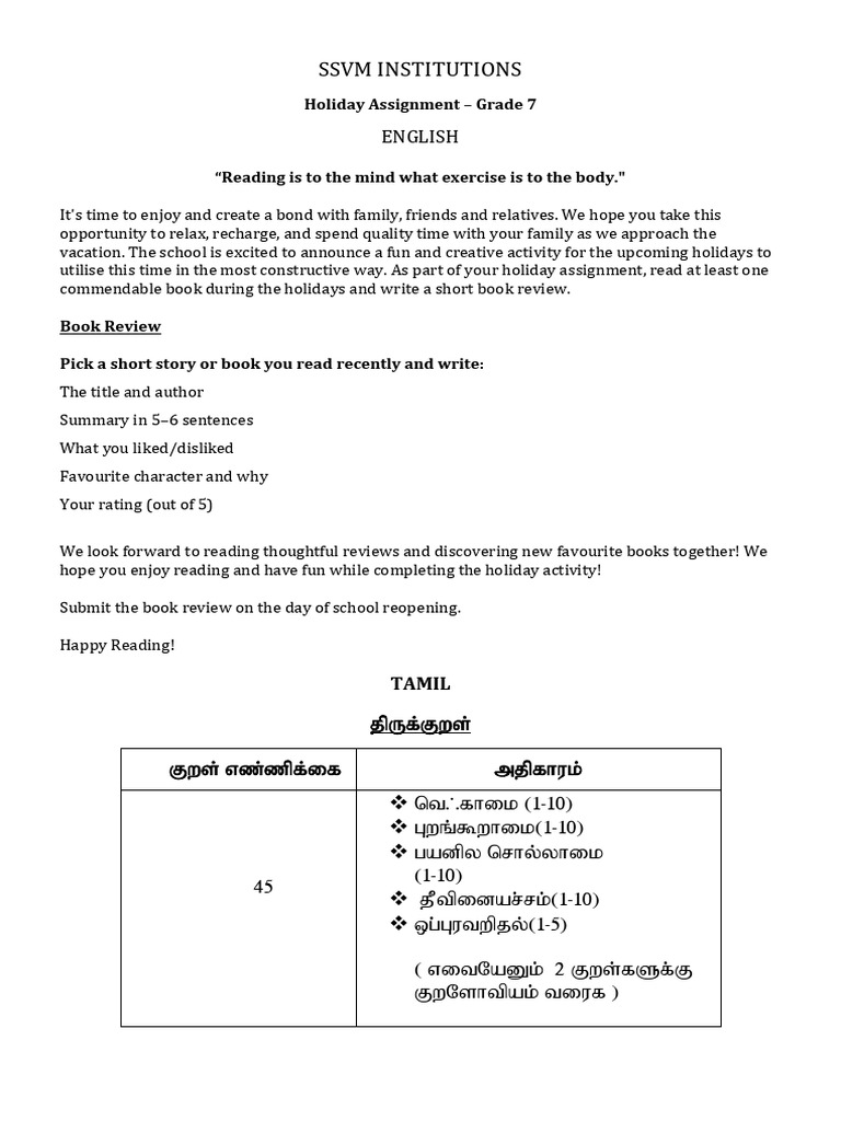 Grade 7 Holiday Homework Assignments | PDF | Triangle | Shape