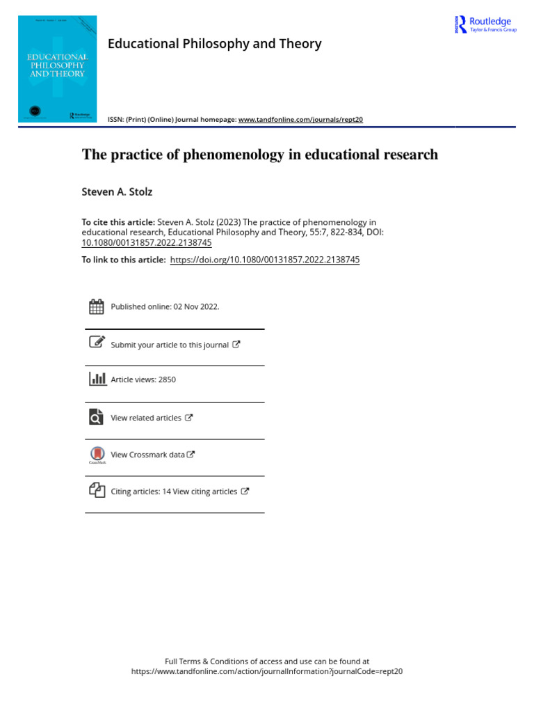 The Practice of Phenomenology in Educational Research | PDF ...