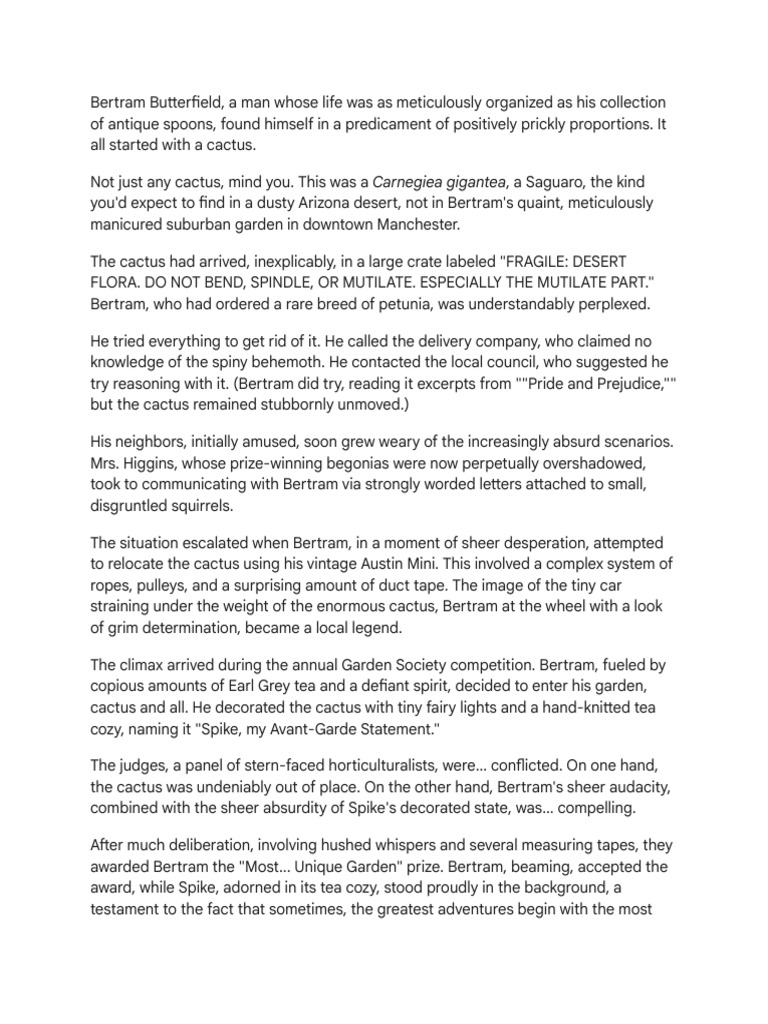 The Great Cactus Conundrum Export to Docs | PDF | Garden Plants ...