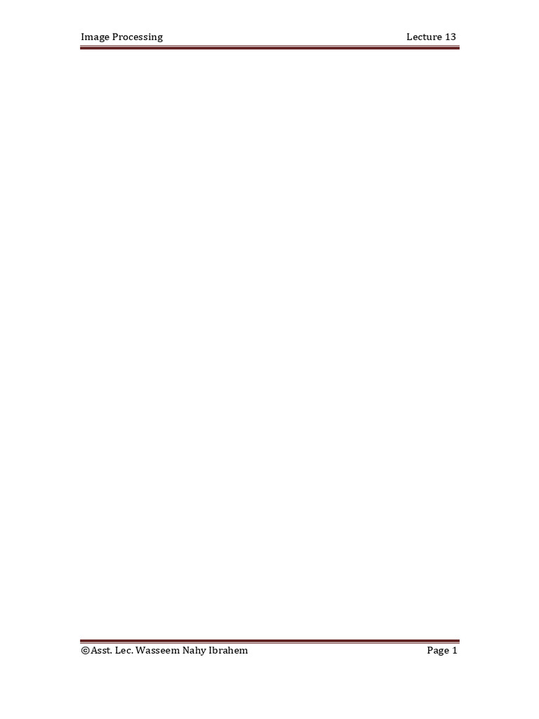 Lecture13 digital image processing for notes | PDF | Image Segmentation ...