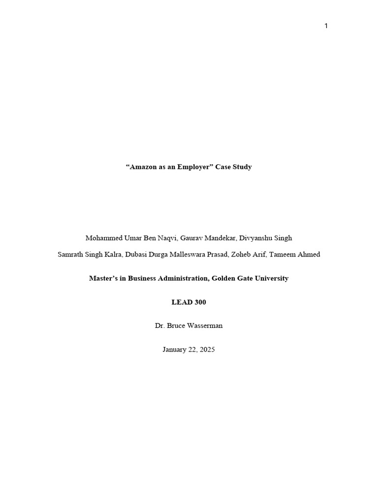 Group9 - Amazon Case Study | PDF | Employee Retention | Innovation