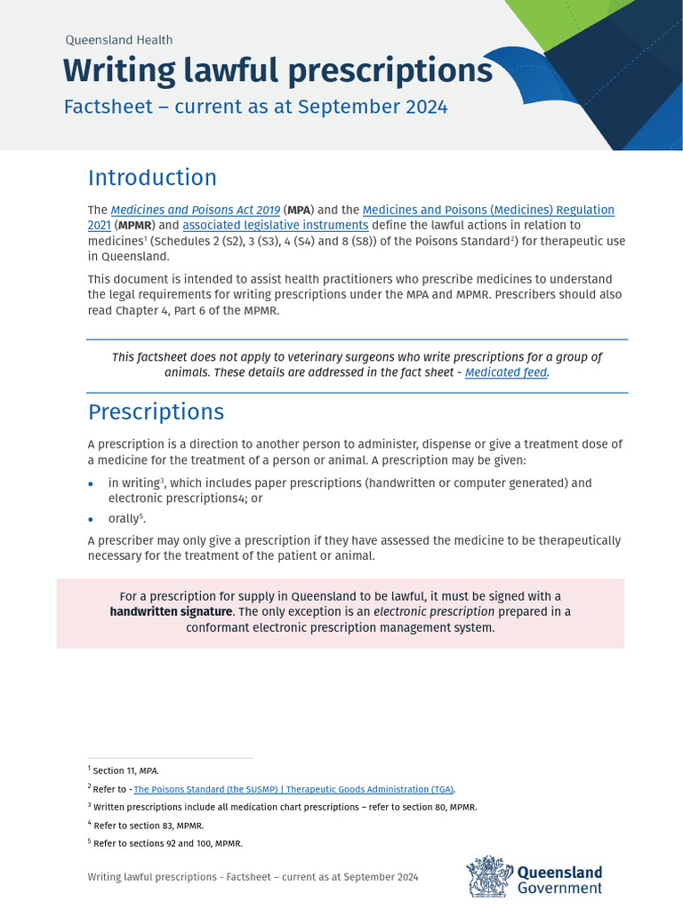 Writing Lawful Prescriptions | PDF | Medical Prescription | Pharmacy