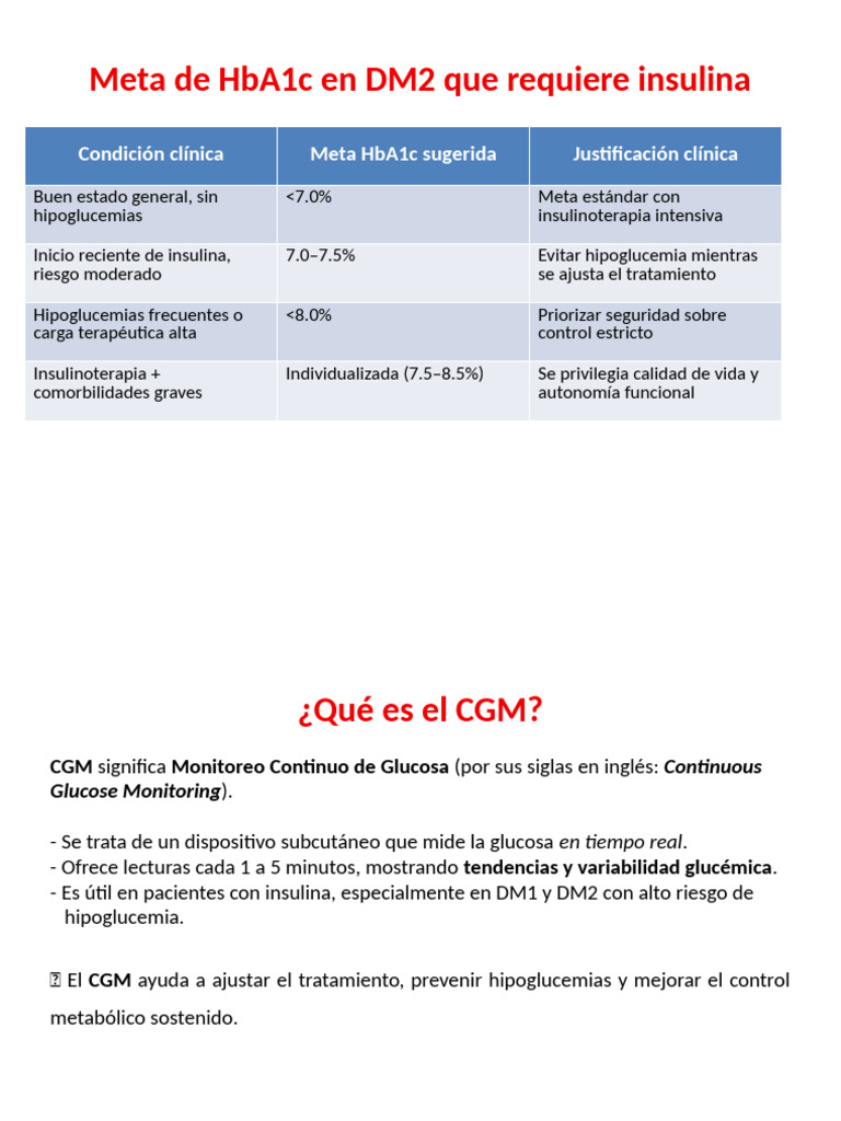 HbA1c DM2 Insulina y CGM | PDF