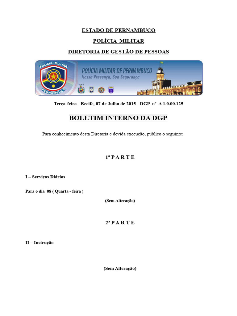 Boletim Interno da DGP - 07/07/2015 | PDF | Brasil
