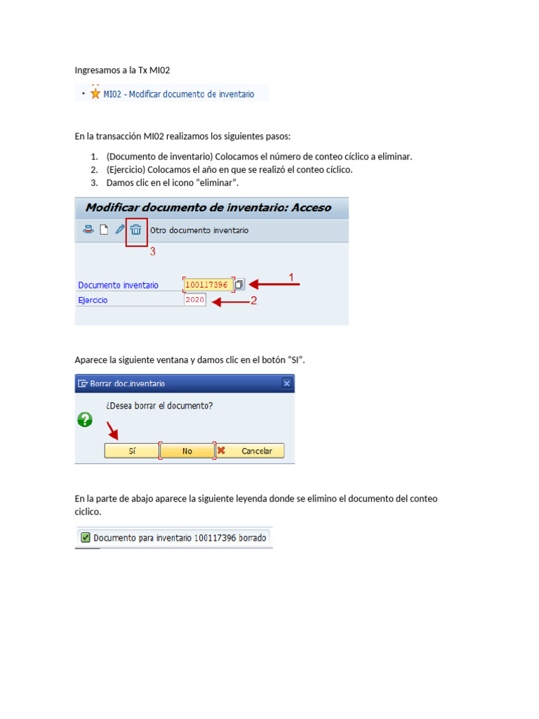 MI02 - Eliminar Conteo Ciclico | PDF
