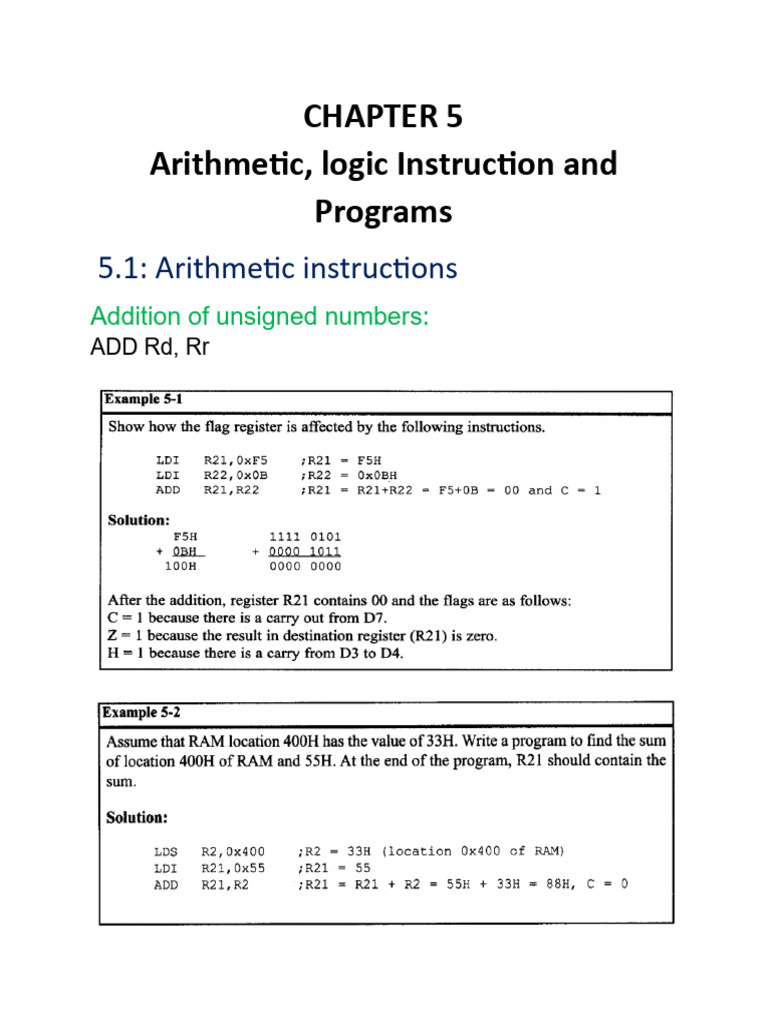 Ch_5_Arithmetic, logic Instructions | PDF