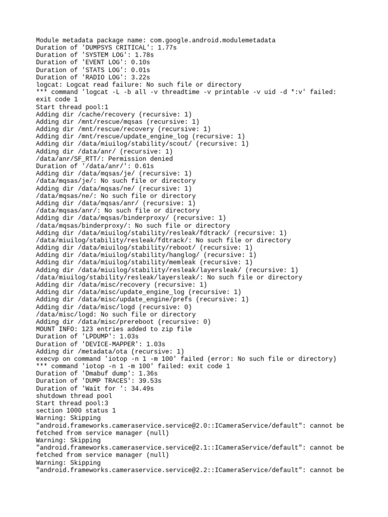 Bugreport Ocean - Global UP1A.230905.011 2025 02 02 11 38 01 Dumpstate - Log 26466 | PDF ...