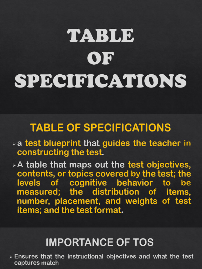 Lesson-4-Table of Specifications | PDF | Knowledge | Theory