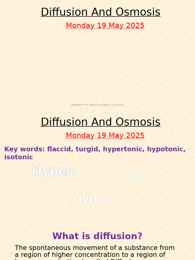 Diffusion and Osmosis | PDF