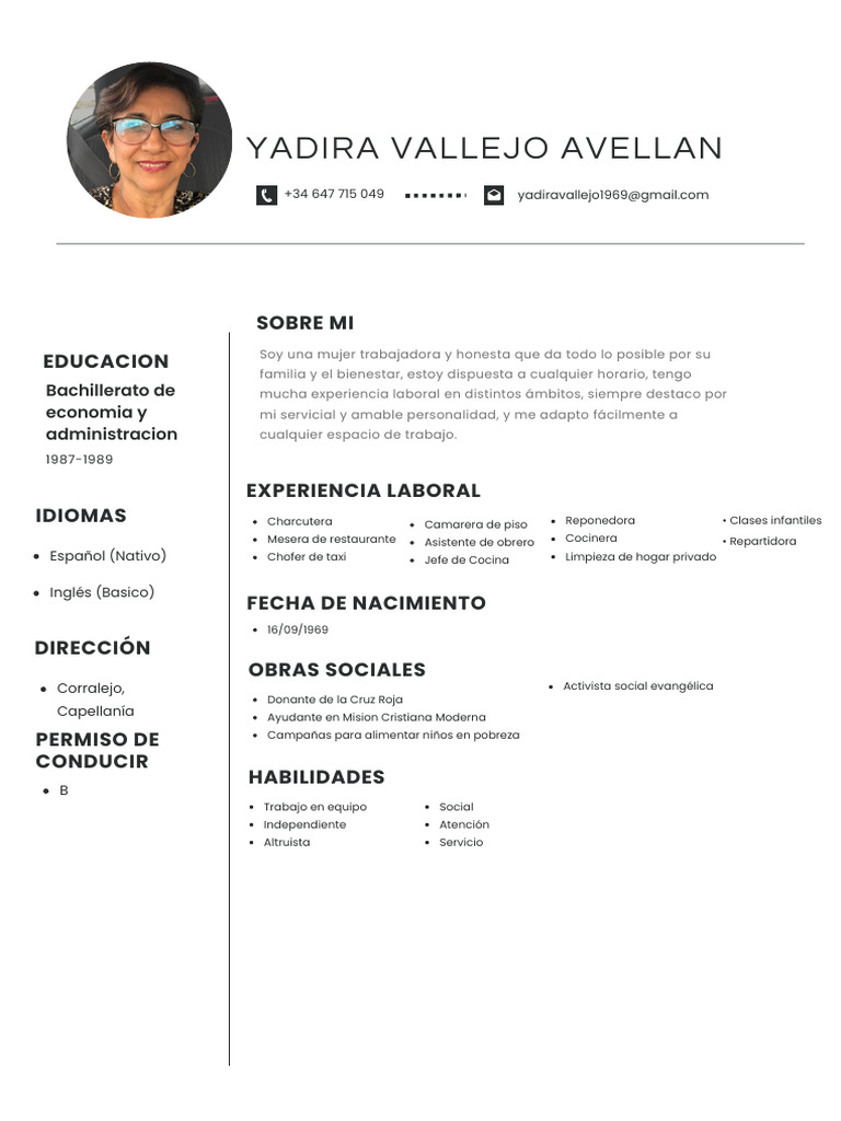 Curriculum Vitae Yadira Vallejo Avellán PDF | PDF