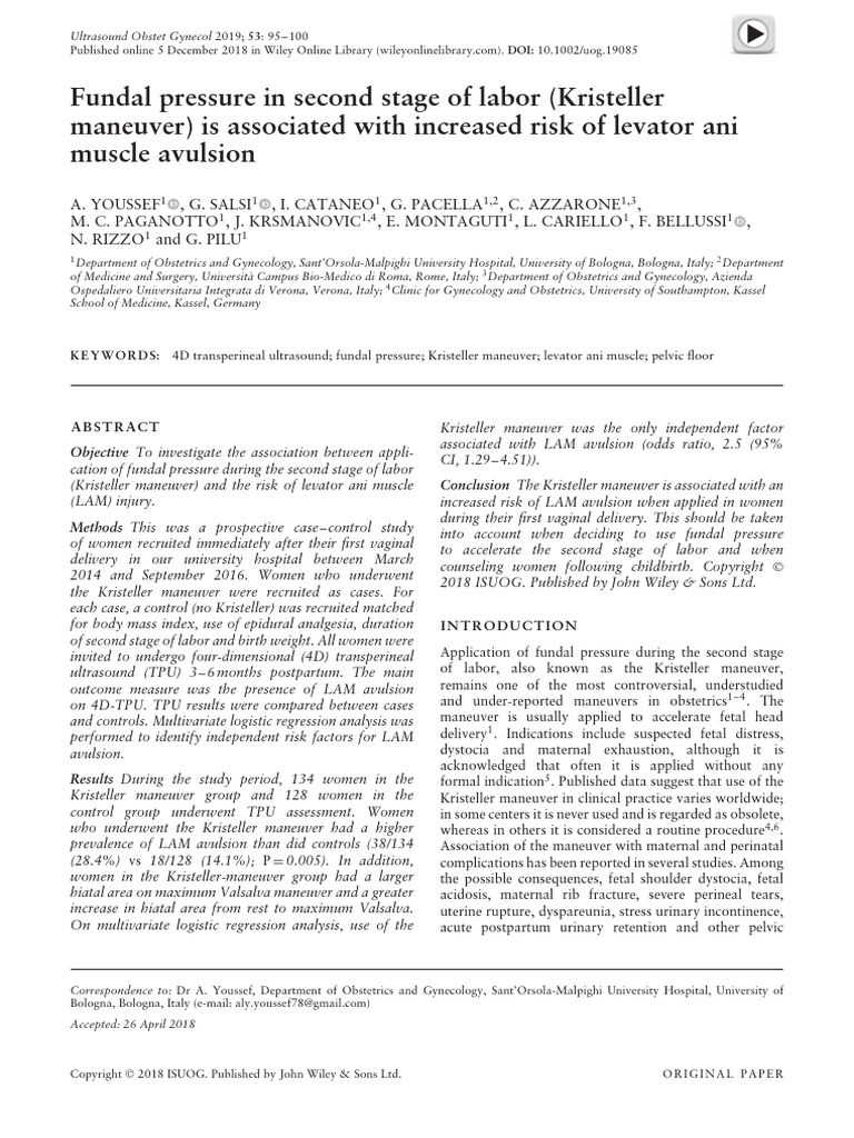 2018 - Youssef - Fundal Pressure in Second Stage of Labor Kristeller ...