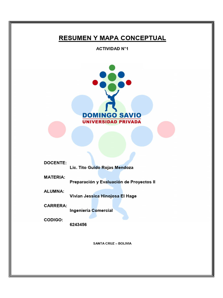 Actividad N°1 - Resumen y Mapa Conceptual - Proyectos II | PDF | Evaluación | Investigación de ...