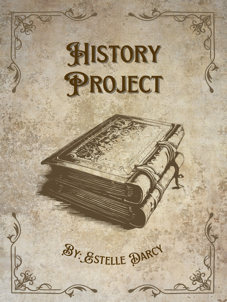 Brown and Beige Vintage Old History Project Cover A4 Document ...