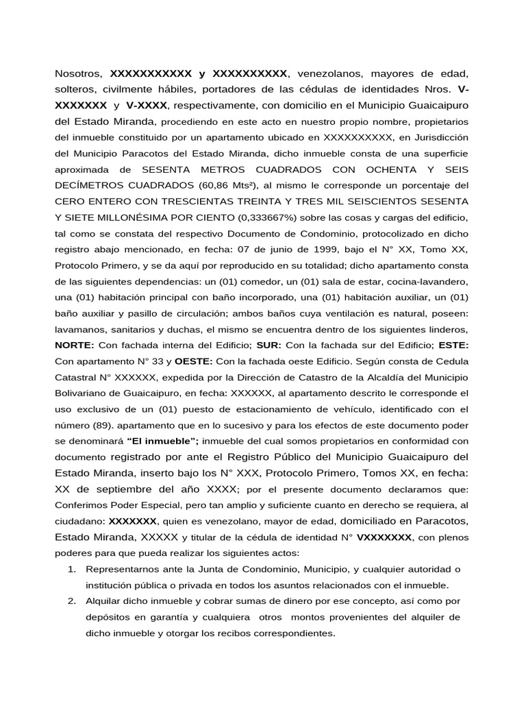 Poder Compra Venta | PDF | Condominio