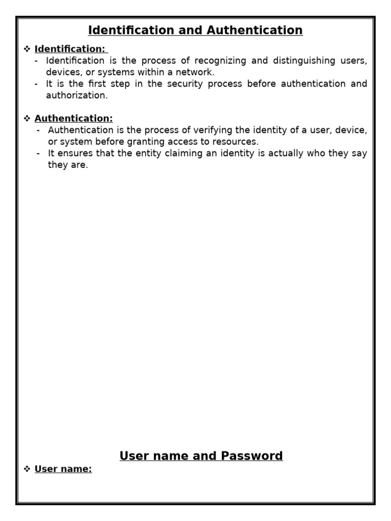 User Authentication and Access Control (10 Marks) | PDF | Biometrics ...