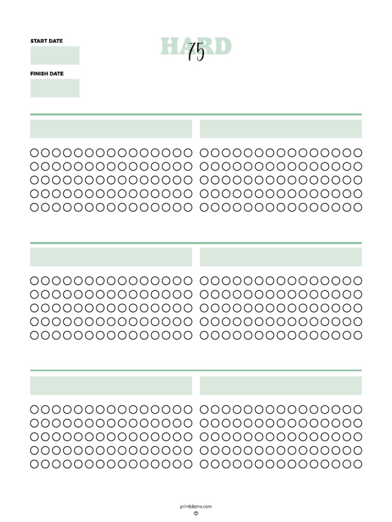75 Hard Challenge Printable PrintBlame Version 4 1 (1) | PDF