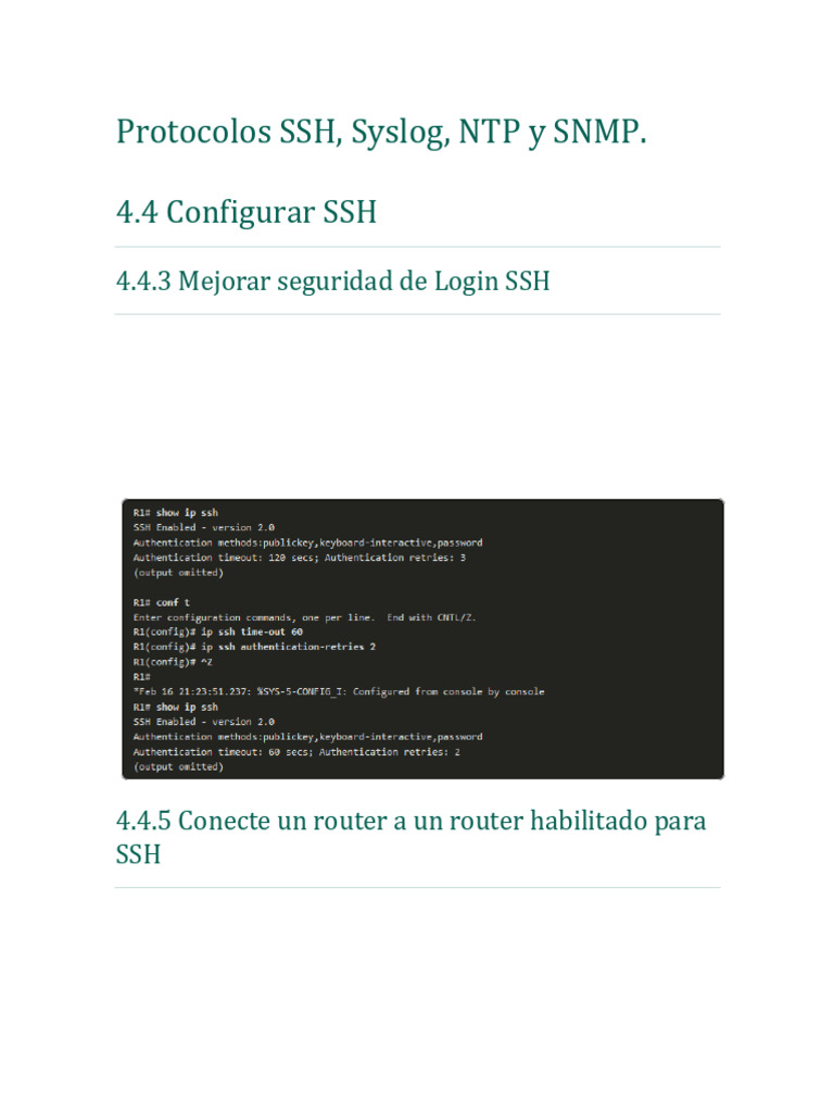 Clase05 - Como Usar Los Protocolos SSH, Syslog, NTP y SNMP | PDF | Ingeniería Informática ...