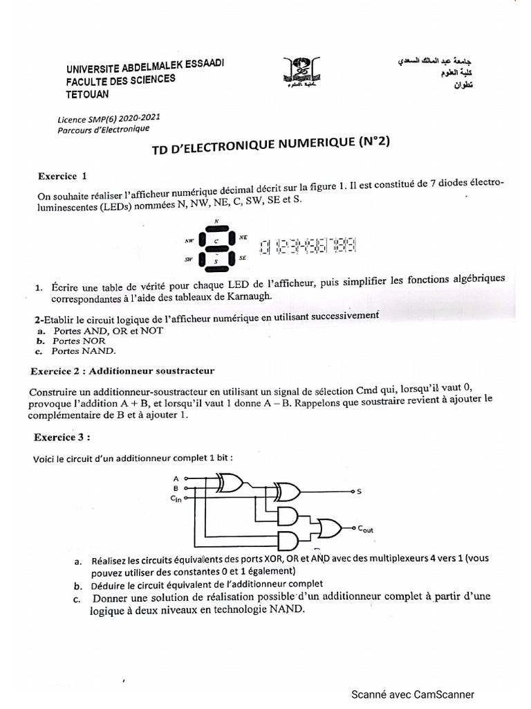Électronique Numérique TD 2 | PDF