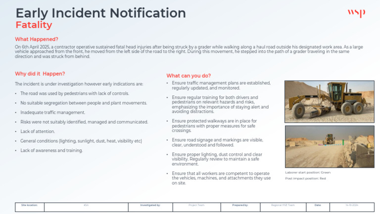 HSE - Lessons Learned April 2025 | PDF | Road | Safety