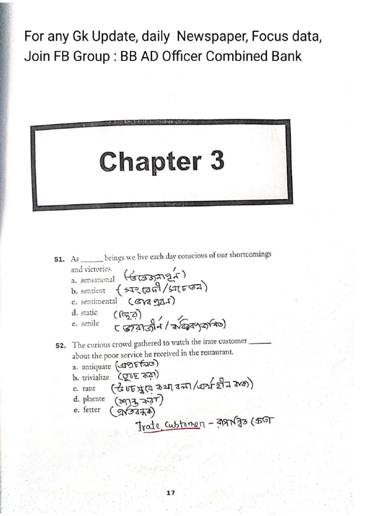 Chapter 3 Sentence Completion | PDF