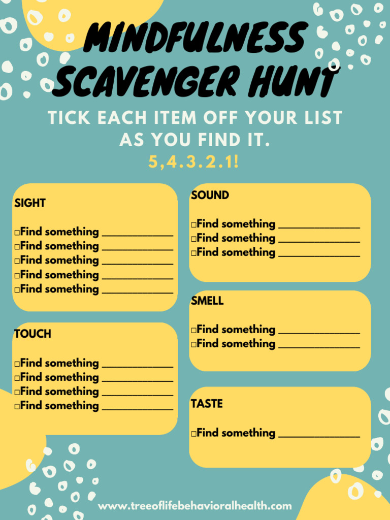 Mindfulness Scavenger Hunt Activity | PDF