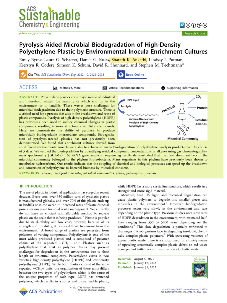 Pyrolysis Aided Microbial Biodegradation | PDF | Plastic | Biodegradation