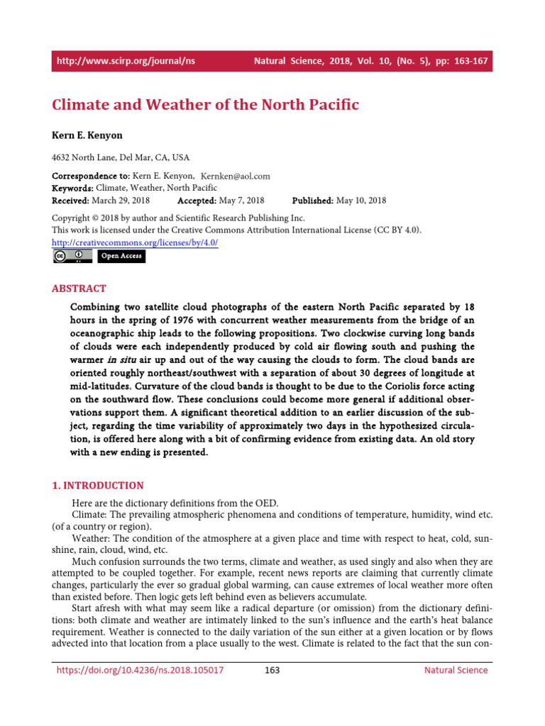 Climate and Weather of The North Pacific | PDF | Weather | Wound