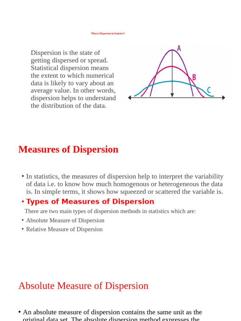 Measures of Dispersion | PDF | Standard Deviation | Statistical Dispersion