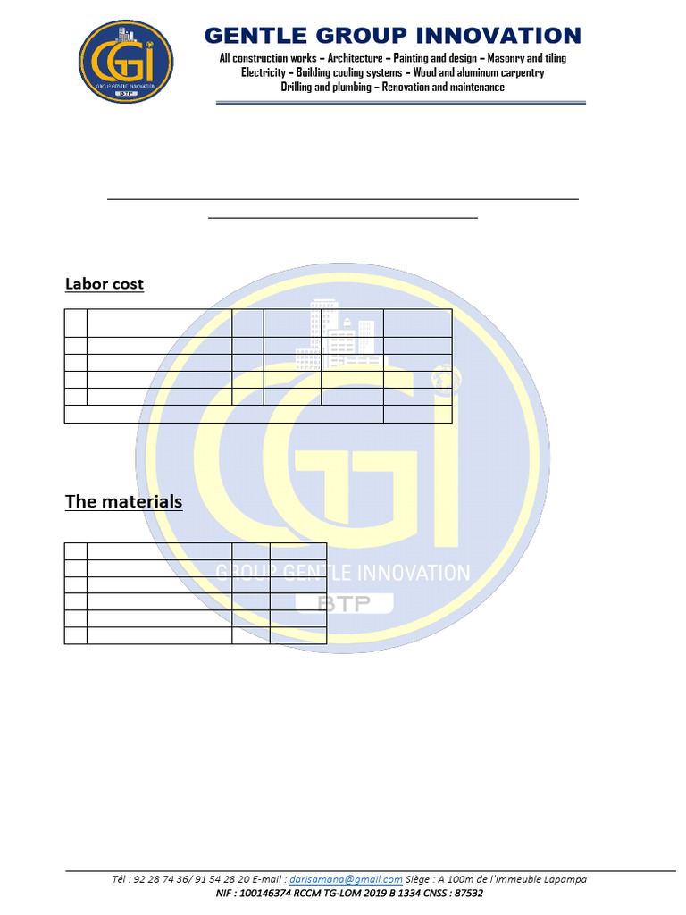Construction Quotation for Cages | PDF