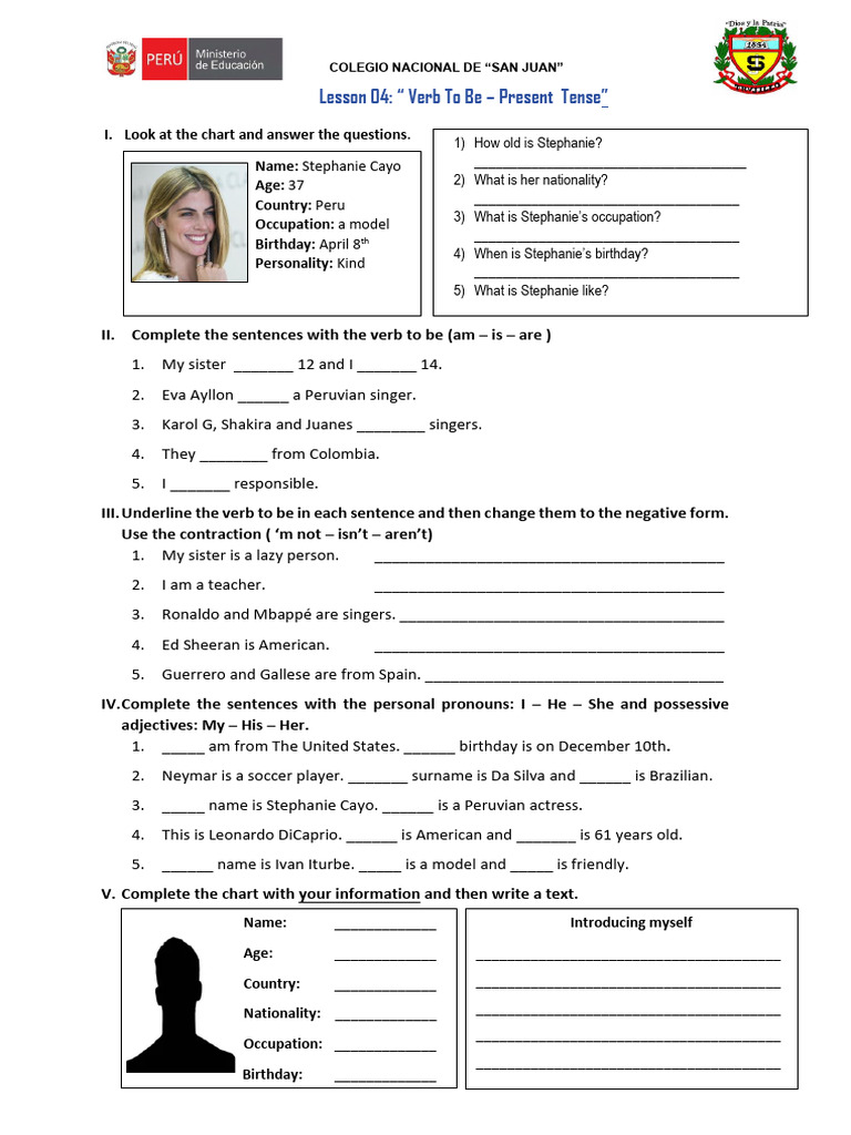 Verb To Be: Present Tense Exercises | PDF | Language Mechanics ...