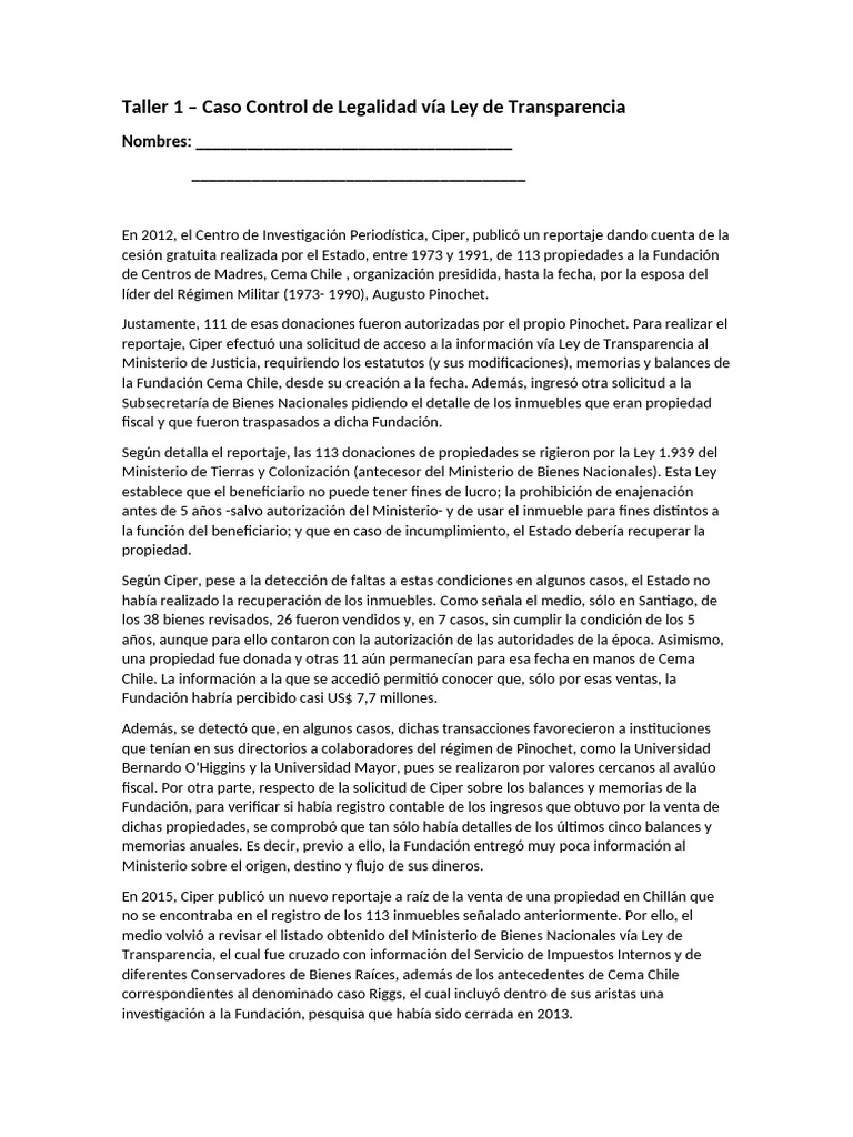 Control de Legalidad en Cema Chile | PDF | Augusto Pinochet