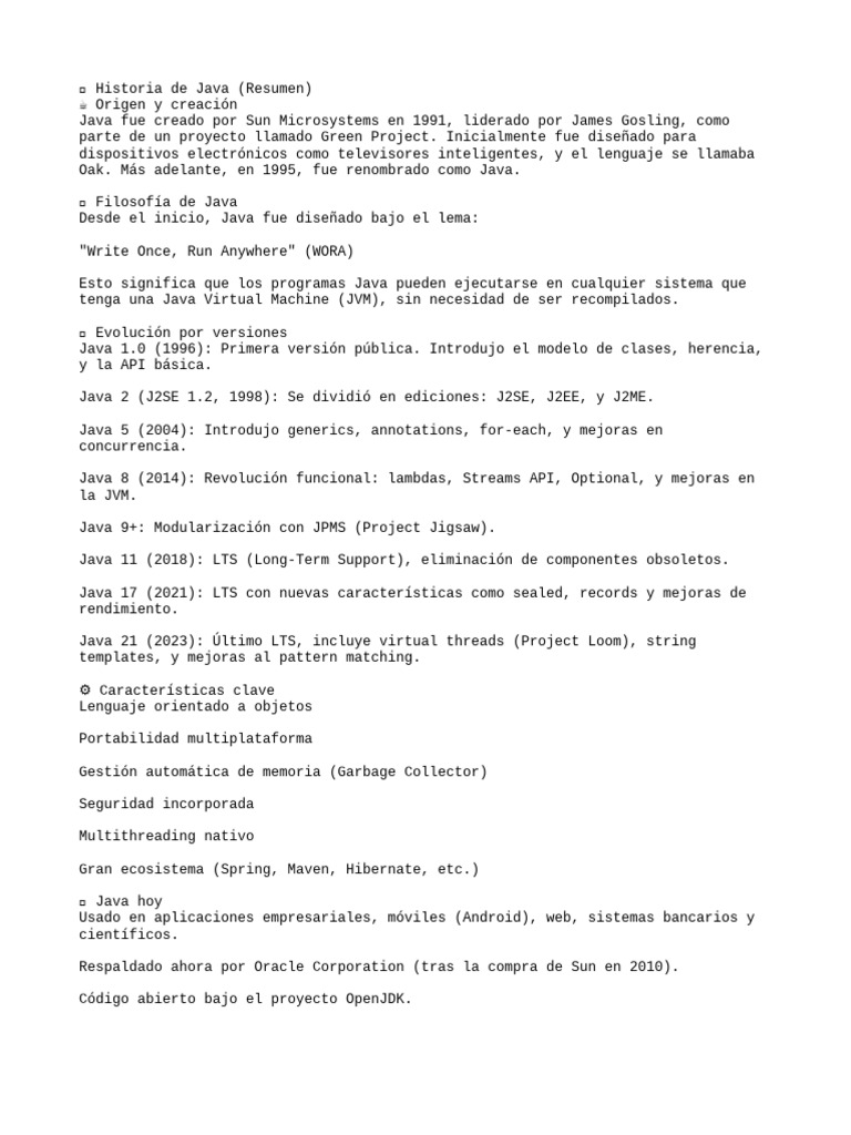 Historia de Java | PDF