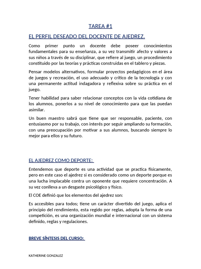 Tarea Ajedrez | PDF | Ajedrez | Maestros