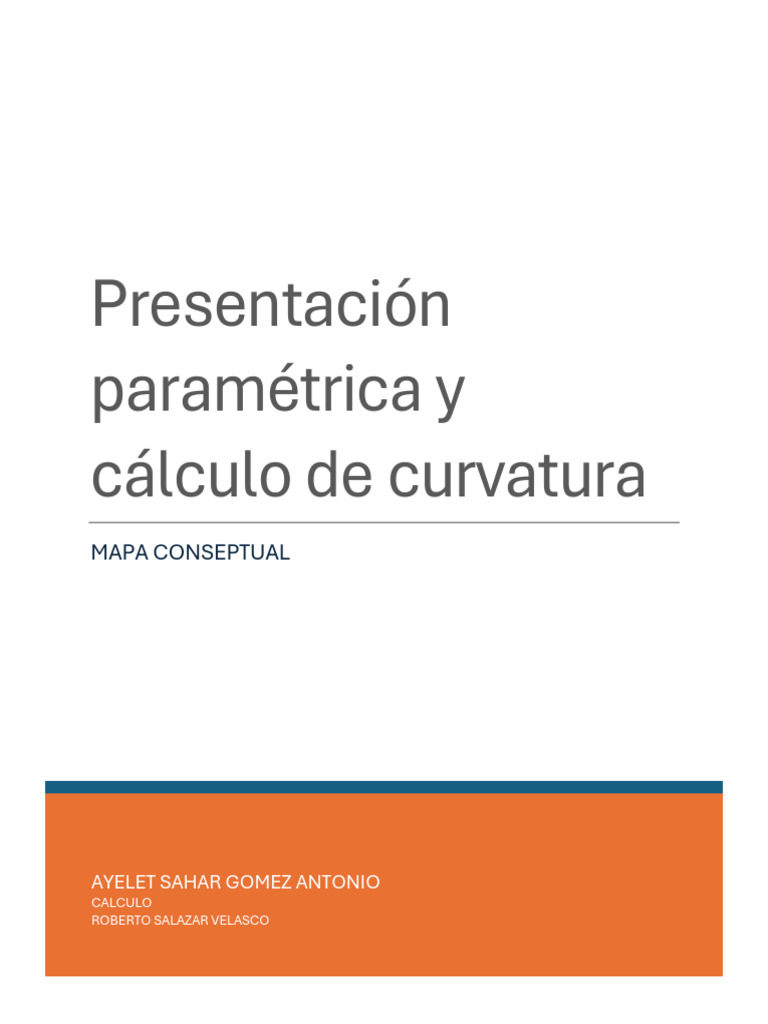 Parametrica y Calculo de Curvatura | PDF | Geometría | Matemáticas
