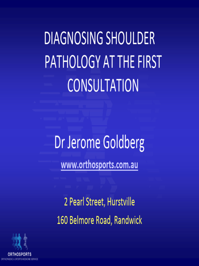 Diagnosing The Painful Shoulder | PDF | Shoulder | Diseases And Disorders